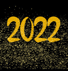 2022 sign with golden dust on black background Vector Image