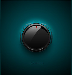 Black plastic power button with blue light Vector Image