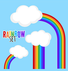 Rainbow and clouds seamless pattern Royalty Free Vector