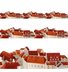 Medieval town scene with villagers Royalty Free Vector Image