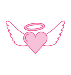 Romantic heart love wings valentine tattoo Vector Image