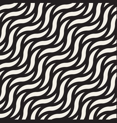 Wavy ripple lines seamless black and white Vector Image