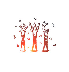 English language school logo course concept Vector Image