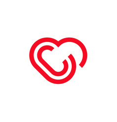Letter hh love creative abstract modern logo Vector Image