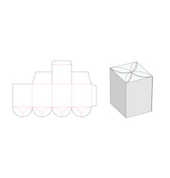 Packaging rectangle box die cut template design Vector Image