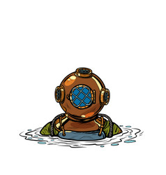Skull in broken diving helmet Royalty Free Vector Image