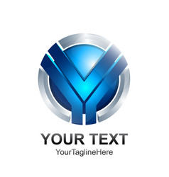 Logo letter y glitch distortion diagonal Vector Image