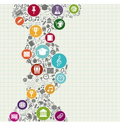 Education circle colorful icons Royalty Free Vector Image