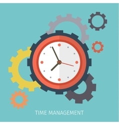 Time management time logo flat Royalty Free Vector Image