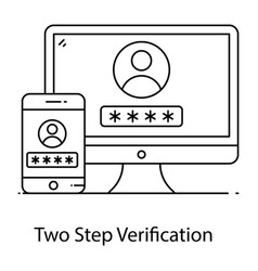 Two step verification Royalty Free Vector Image