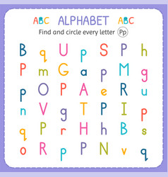 Find and circle every letter m worksheet Vector Image