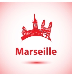 Silhouette symbol marseille Royalty Free Vector Image