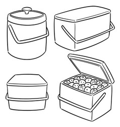 Set ice bucket Royalty Free Vector Image - VectorStock