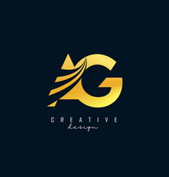 Ag a g letter logo design with a creative cut Vector Image