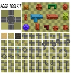 Road map kit construction elements Royalty Free Vector Image