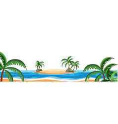 Wave beach landscape scene Royalty Free Vector Image