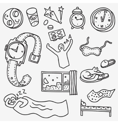 Sleep time - doodles set Royalty Free Vector Image