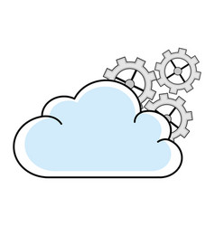 Technical support web cloud Royalty Free Vector Image
