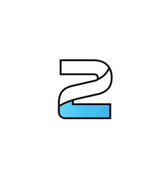 Metal blue number 2 two logo company icon design Vector Image
