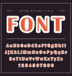 Retro 3d font with shadow Royalty Free Vector Image