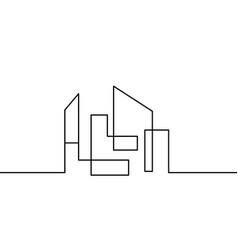 Abstract architecture as continuous lines drawing Vector Image