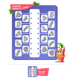 Connect halves of shape black Royalty Free Vector Image