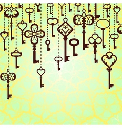 Hanging keys background Royalty Free Vector Image