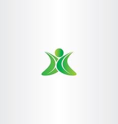 Angel leaf human ecology logo image Royalty Free Vector