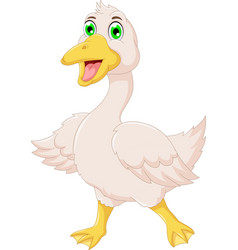 Cute goose cartoon posing Royalty Free Vector Image
