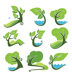 Nature emblems Royalty Free Vector Image - VectorStock