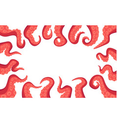 Octopus tentacles rectangular border underwater Vector Image