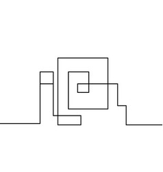 Abstract architecture as continuous lines drawing Vector Image