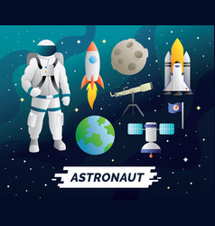 Outer space element set Royalty Free Vector Image