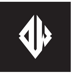 Dw logo monogram with piece circle ribbon style Vector Image