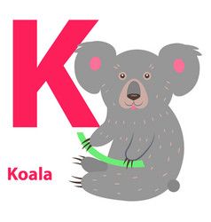 Zoo abc letter with cute koala cartoon Royalty Free Vector