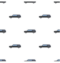 Hearse icon in outline style isolated on white Vector Image