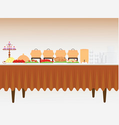 Buffet dinner dining food celebration party Vector Image
