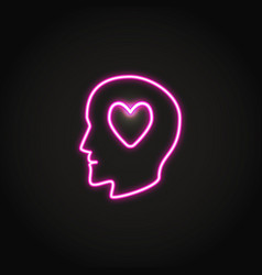 Human brain neon light icon Royalty Free Vector Image