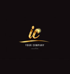 Gold alphabet letter ic i c logo combination icon Vector Image