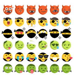 Halloween monster head set Royalty Free Vector Image