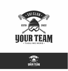 Snowboarding goggles extreme logo and label Vector Image