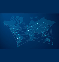 Blue dot globe world map for technology concept Vector Image