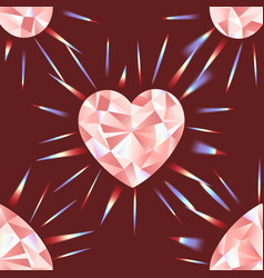 Pink diamond jewelry seamless pattern Royalty Free Vector
