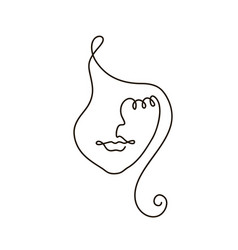 Continuous line beautiful young woman Royalty Free Vector