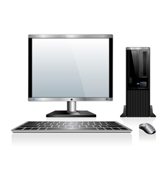 3d desktop computer Royalty Free Vector Image - VectorStock