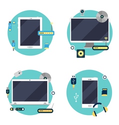 Modern technology stickers Royalty Free Vector Image
