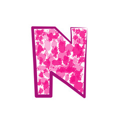 N letter pink bling girly Royalty Free Vector Image