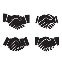 Partners shake hands isolated outline handshake Vector Image