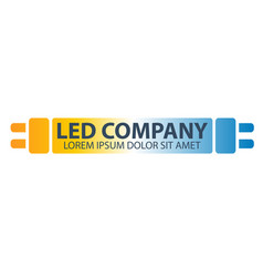 Led bulb logo set led company logo led Royalty Free Vector