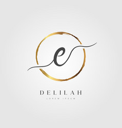Letter e gold company logo Royalty Free Vector Image